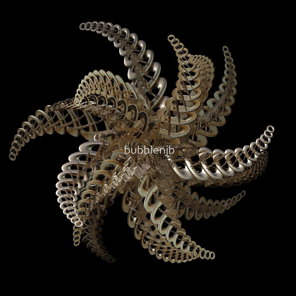 "3D fractal metal star or flower" by bubblenjb | Redbubble