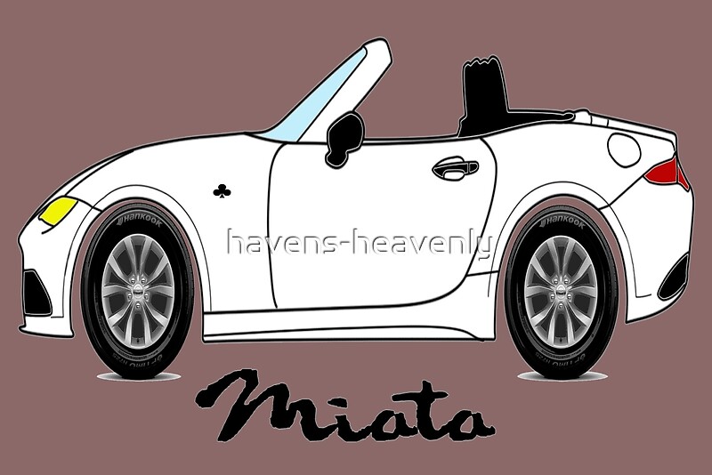 "Crystal White NC Miata Side View" by havens-heavenly | Redbubble