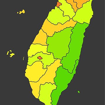 "Taiwan population heat map as color density illustration" Art Print ...