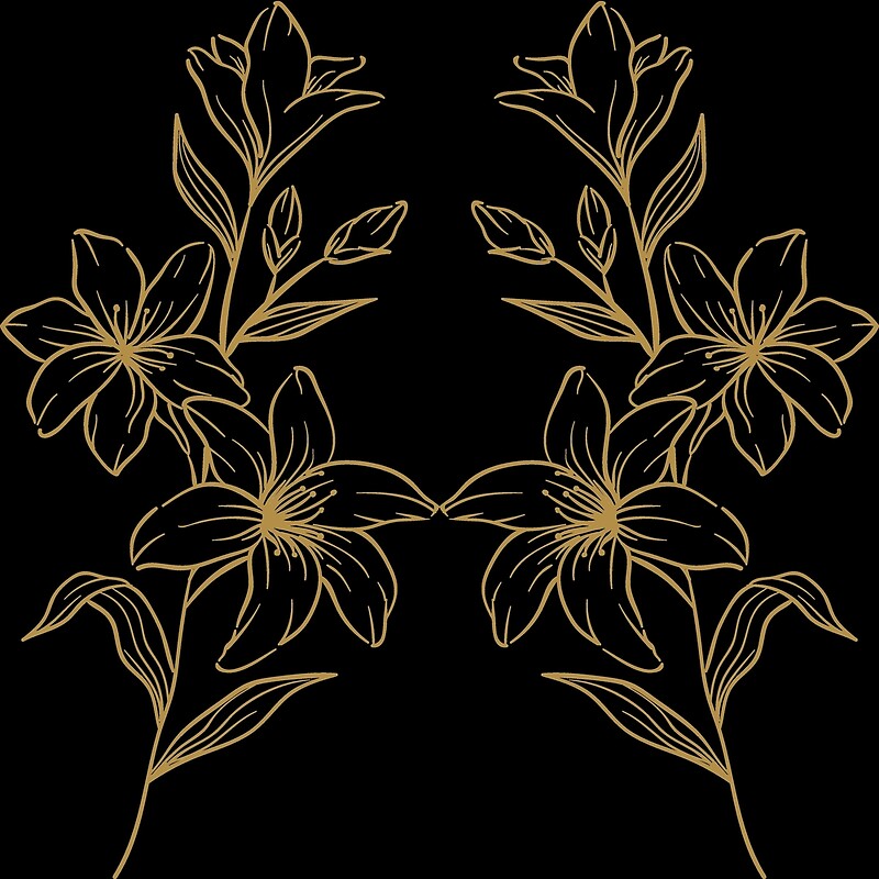 "Golden Simple Floral Pattern" by Reshmaxcx | Redbubble