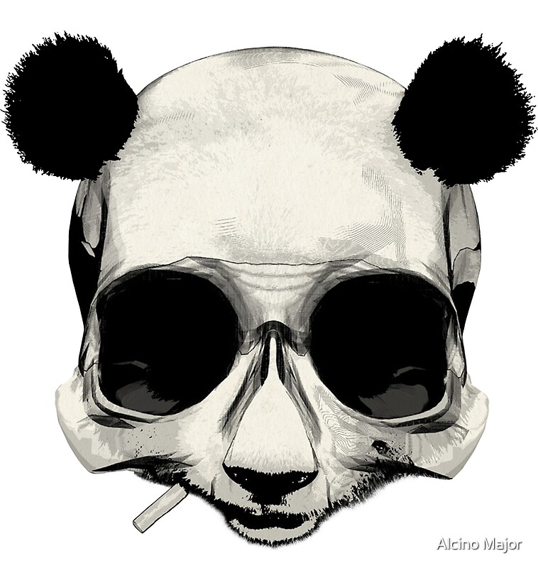 "Panda Skull Head" by Alcino Major | Redbubble