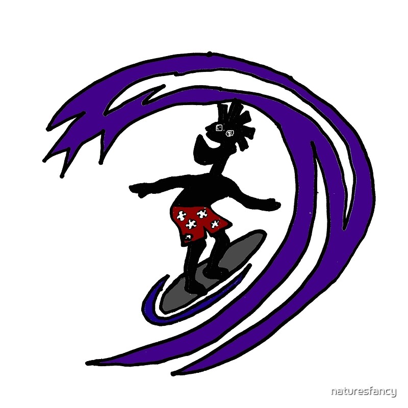 "Cool Funny Surfer Dude on Wave Art" by naturesfancy | Redbubble