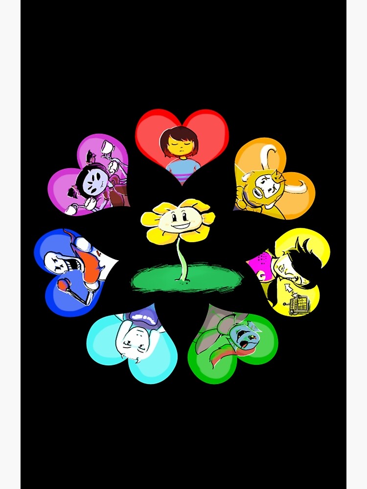 "Undertale - Hearts with Characters" Art Print by Gabbo | Redbubble