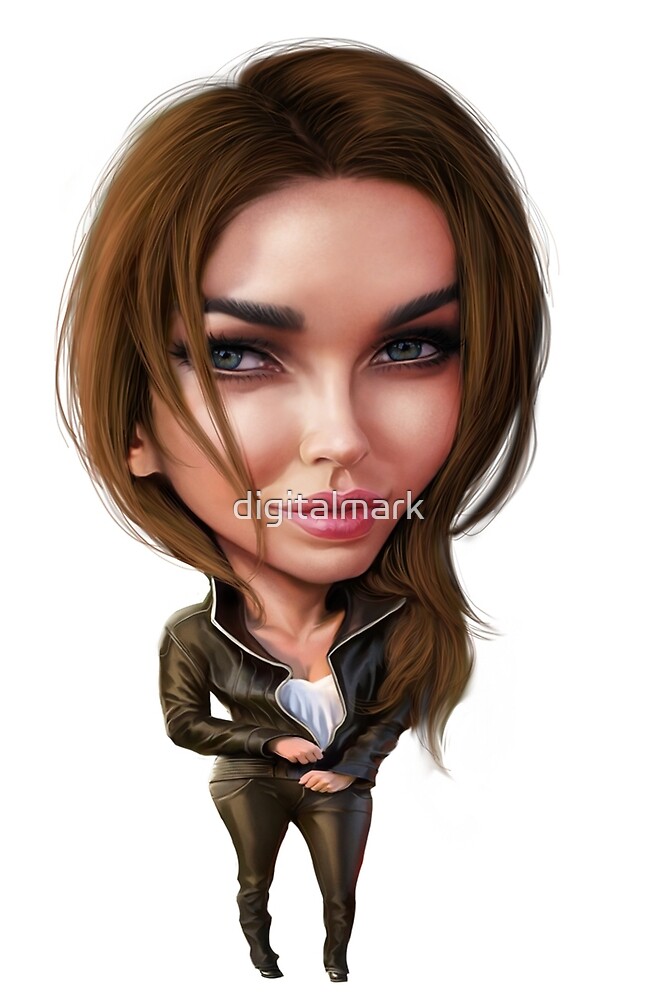 "Funny Megan Fox Caricature With no Backgrounds" by digitalmark | Redbubble