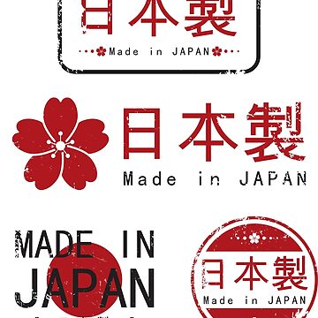 "Made in Japan label design" Sticker for Sale by springbloomb | Redbubble