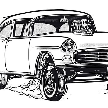 "55' Gasser" Sticker for Sale by walts-speedshop | Redbubble