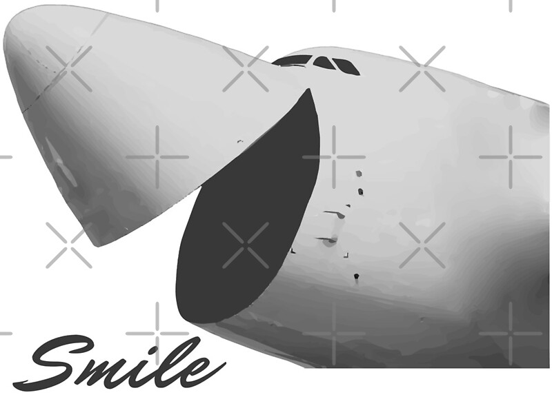 "Smile Like A Boeing 747 Airplane" by Aviation Tees | Redbubble
