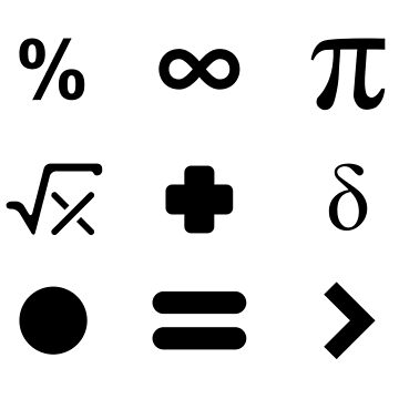"Math Symbols" Sticker for Sale by BoringWorld | Redbubble