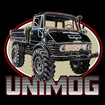 "UNIMOG oldschool (black background)" Canvas Print for Sale by ...