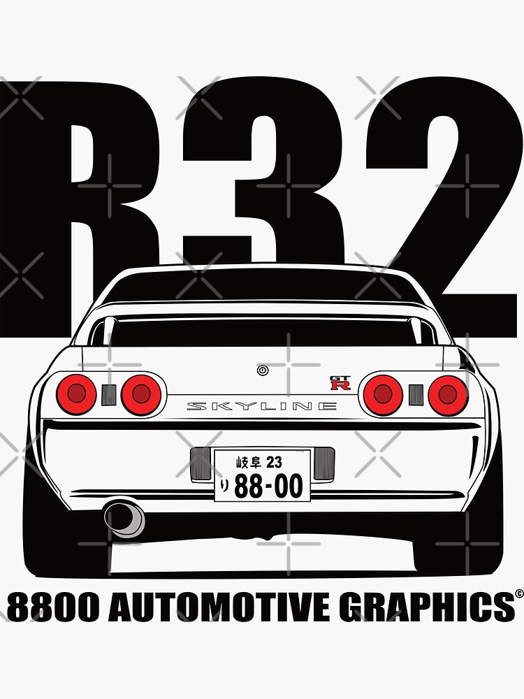 "Nissan R32 Skyline GTR Transparent Version" Sticker by 8800ag | Redbubble