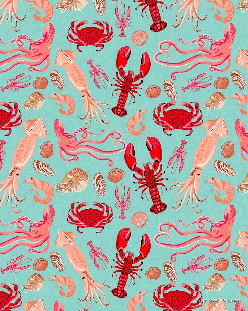 "Crustaceans, sea life, ocean, nature, illustration, andrea lauren ...