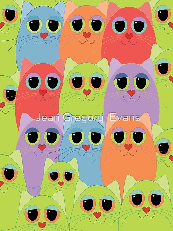"CAT CROWD" by Jean Gregory Evans | Redbubble