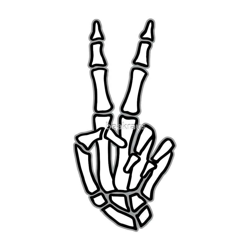 "Peace skeleton hand sign" by beakraus | Redbubble