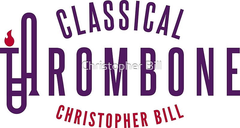 "Classical Trombone Full Color Logo" by Christopher Bill | Redbubble