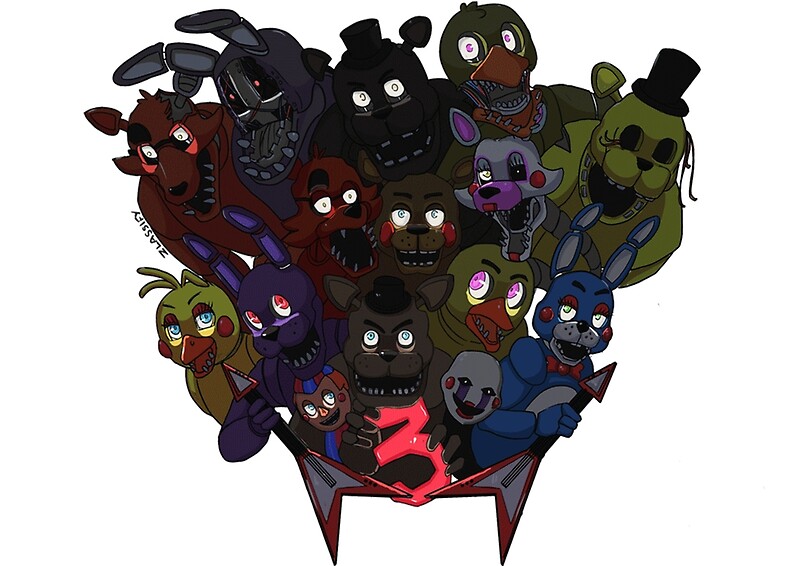 "FNAF Cast in the Dark" by Zlassify | Redbubble
