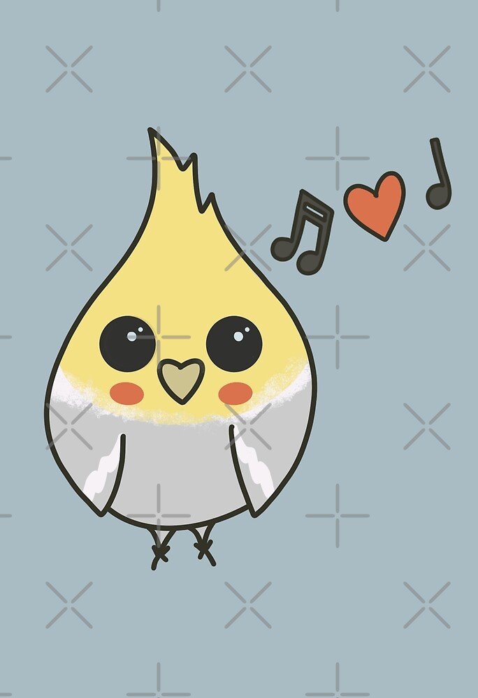"Cute Things For Valentines Day Girlfriend | Chibi Cockatiel Pattern ...