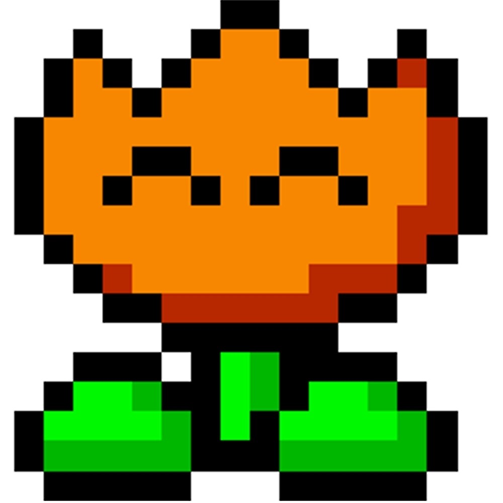 "8-Bit Retro Fire Flower" by karkeltay | Redbubble