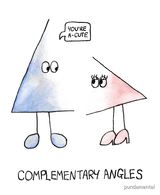 "Complementary Angles - Maths Pun Watercolour Card" Greeting Cards by ...