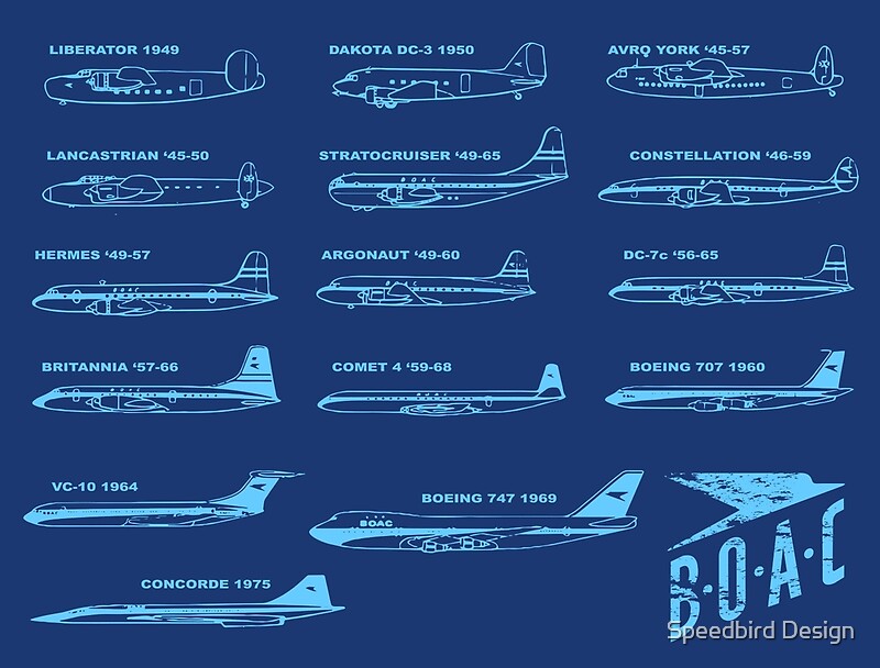 "BOAC fleet 4" by Speedbird Design | Redbubble