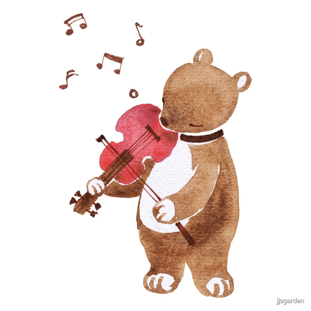"Bear Playing violin" by jjsgarden | Redbubble