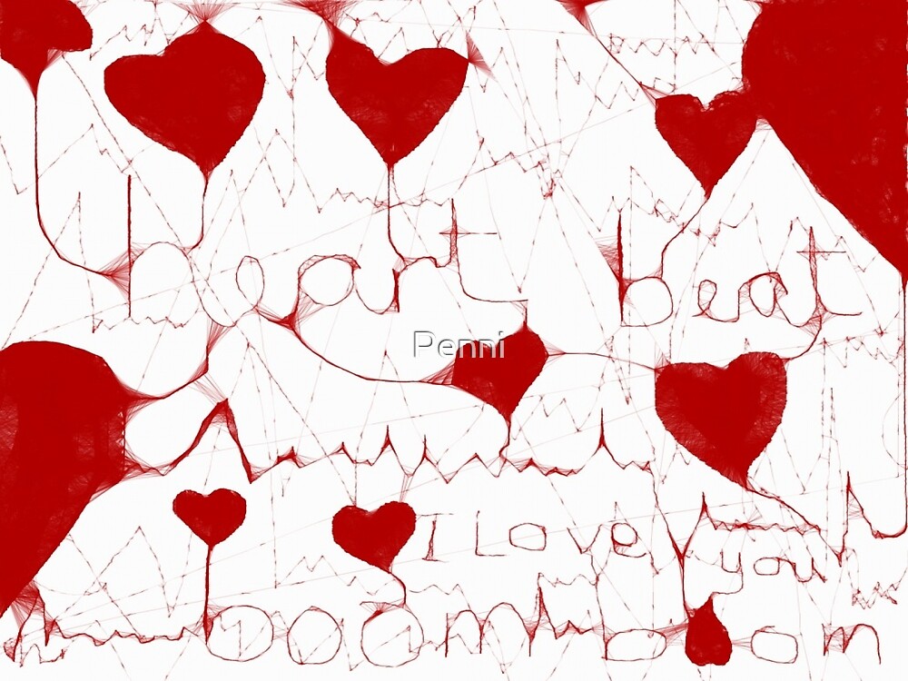 "Heart beat - card & canvas size" by Penni | Redbubble