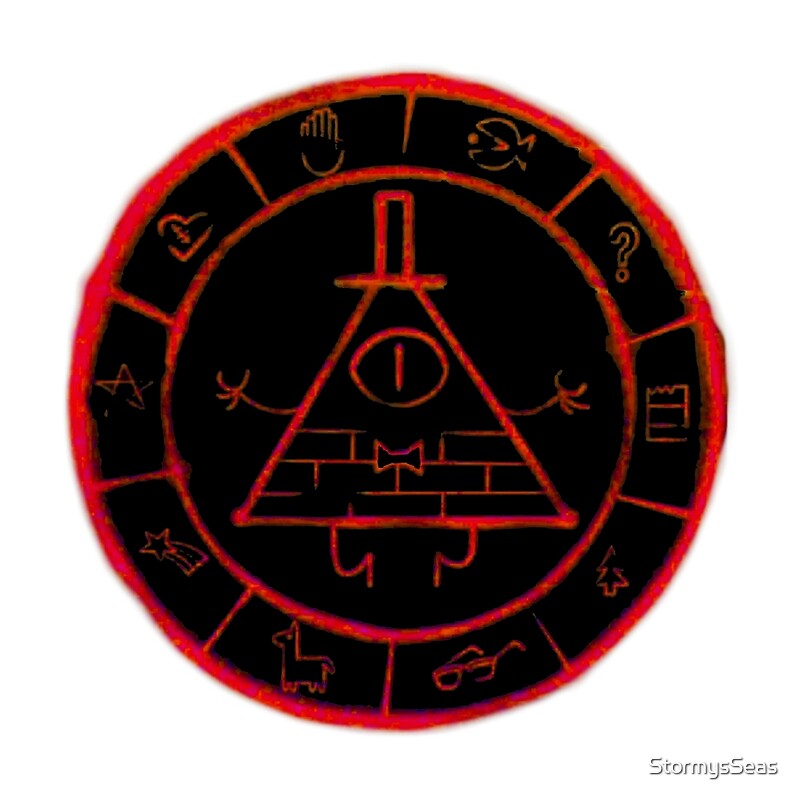 "Bill Cipher Zodiac in Red" by StormysSeas | Redbubble