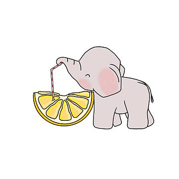 "Lemon Elephant" Sticker for Sale by Emma W | Redbubble