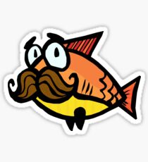 Fish Mustache: Stickers | Redbubble