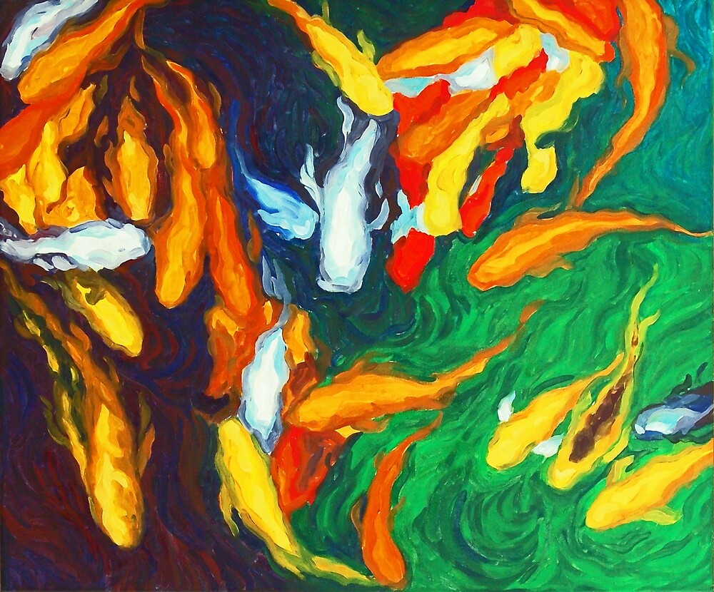 "Koi in My Mind - Koi Fish Painting" by Khairzul MG | Redbubble