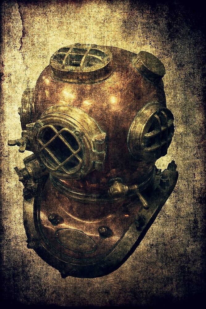 "DEEP SEA DIVING HELMET GRUNGE" by Daniel-Hagerman | Redbubble