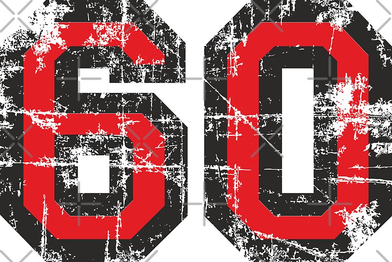 "Number 60 Black/Red Vintage 60th Birthday Design" Stickers by ...