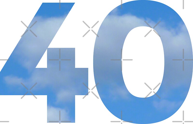 Number 40 Heavenly 40th Birthday Design Stickers By Theshirtshops number-40-heavenly-40th-birthday-design-stickers-by-theshirtshops