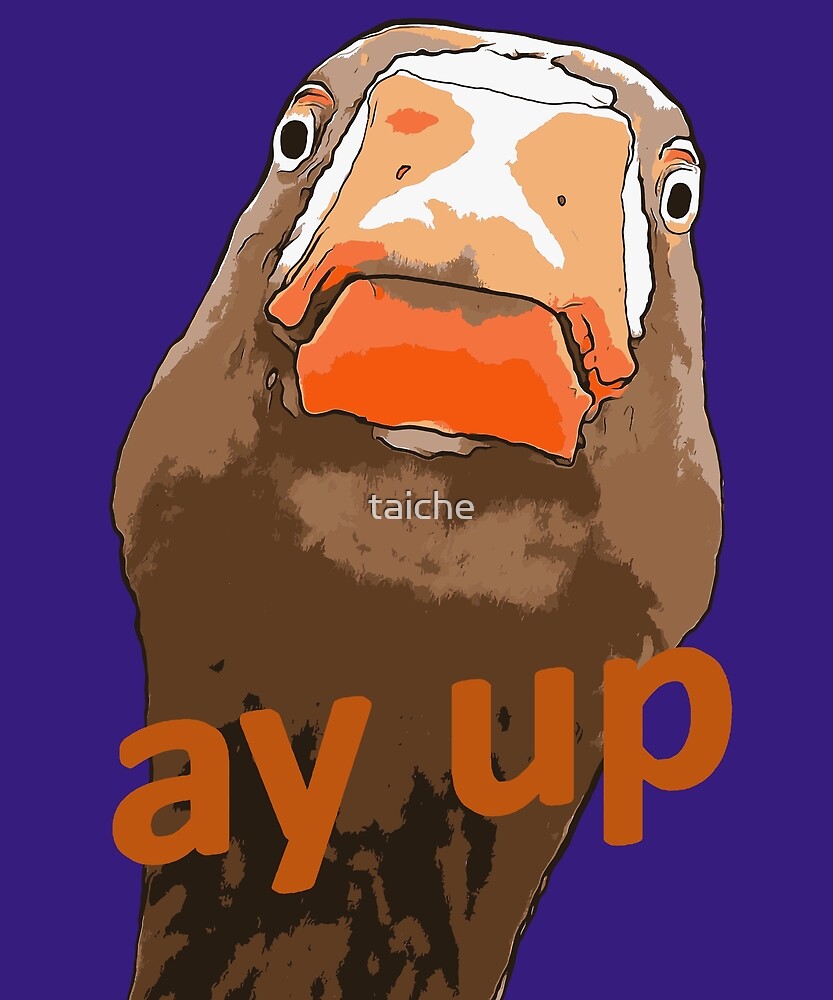 "Ay Up Greeting Nerdy Duck Face Black Outline Art" by taiche | Redbubble