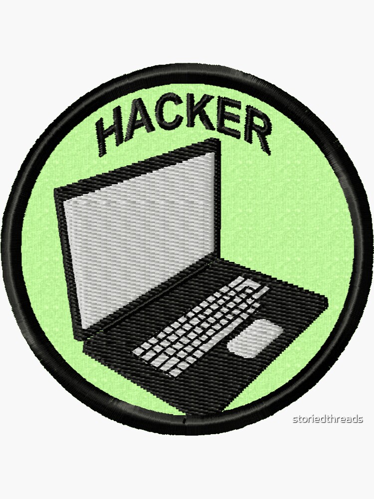 Hacker Geek Merit Badge Sticker By Storiedthreads Redbubble