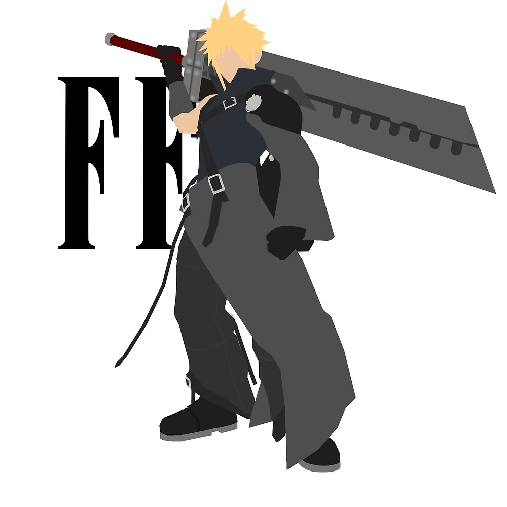 "Cloud Strife Vector/Minimalist (Advent Children, Black Logo)" by ...