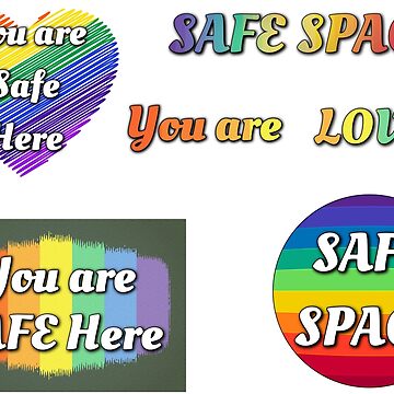 "Safe Space LGBT support Sticker Set | LGBTQ+ heart prideflag rainbow ...