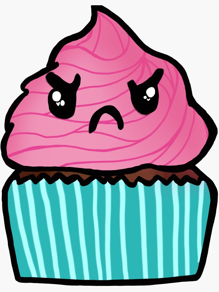 "Angry Cupcake - RC Collection" Sticker by babybdraws | Redbubble