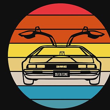 "The Delorean Sunset" Sticker for Sale by JWIZZY | Redbubble