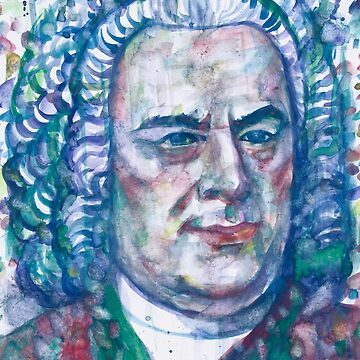 "JOHANN SEBASTIAN BACH - watercolor portrait" Postcard for Sale by ...