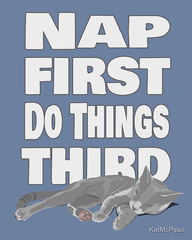 "Nap First" by KatMcPaws | Redbubble