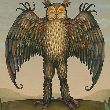 "Cornish Owlman, Cryptozoology species" Sticker for Sale by Vlad ...