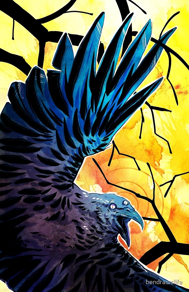 "Raven god" by bendrawslife | Redbubble