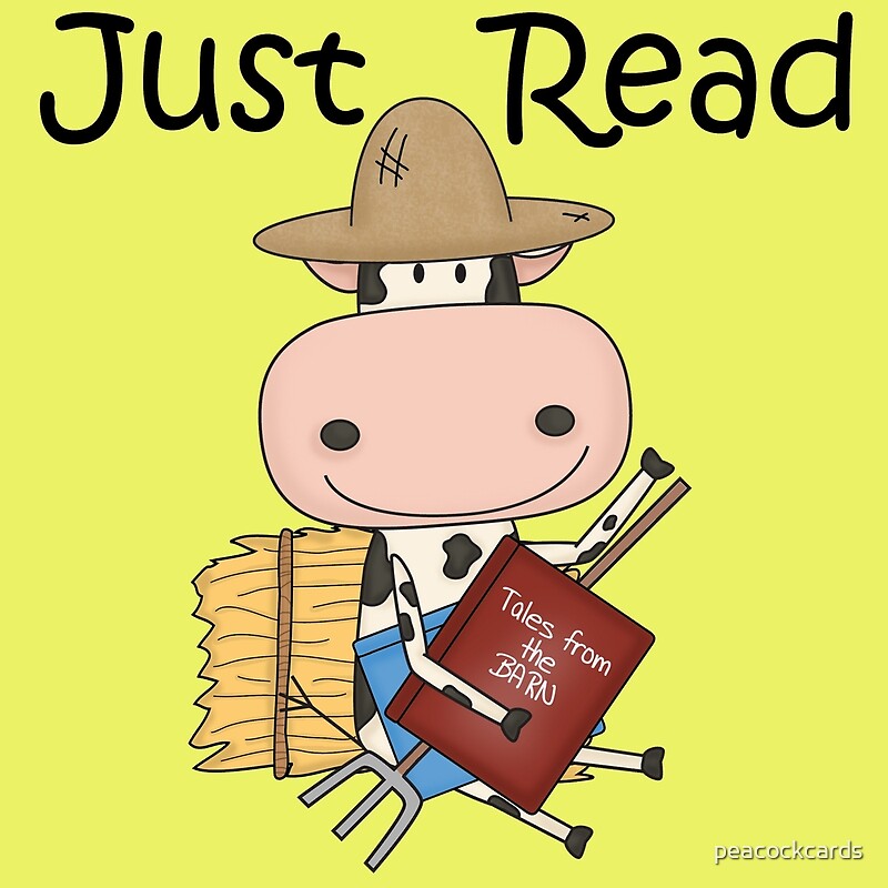 "Reading Cow Education Just Read" by peacockcards | Redbubble