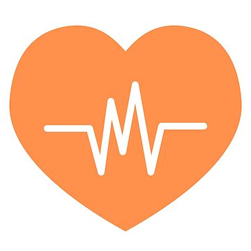 "Orange Heartbeat" Sticker for Sale by Mywaymylife | Redbubble