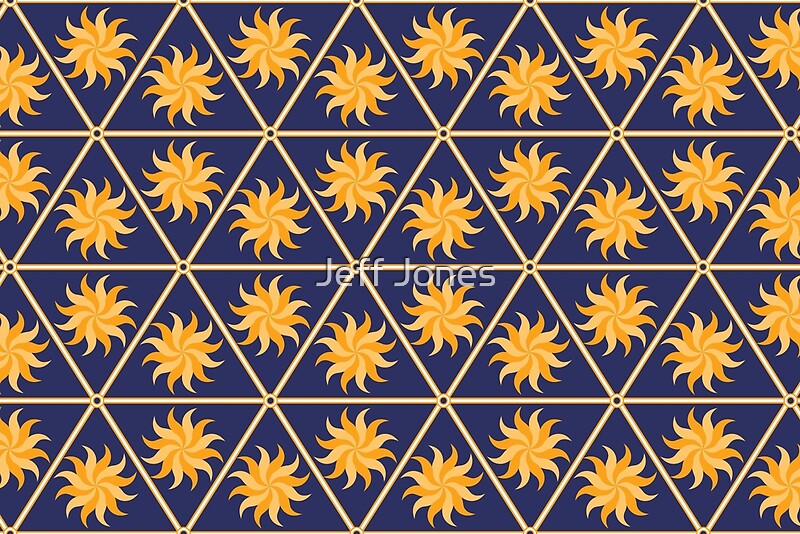 "Sun and Solar Pyramids Pattern" by Jeff Jones | Redbubble