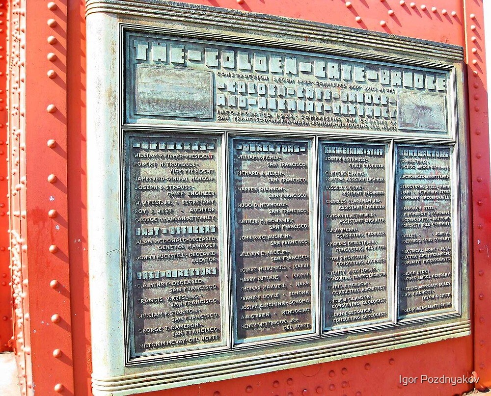"Golden Gate Bridge Entrance Plaque, San Francisco" by Igor Pozdnyakov ...