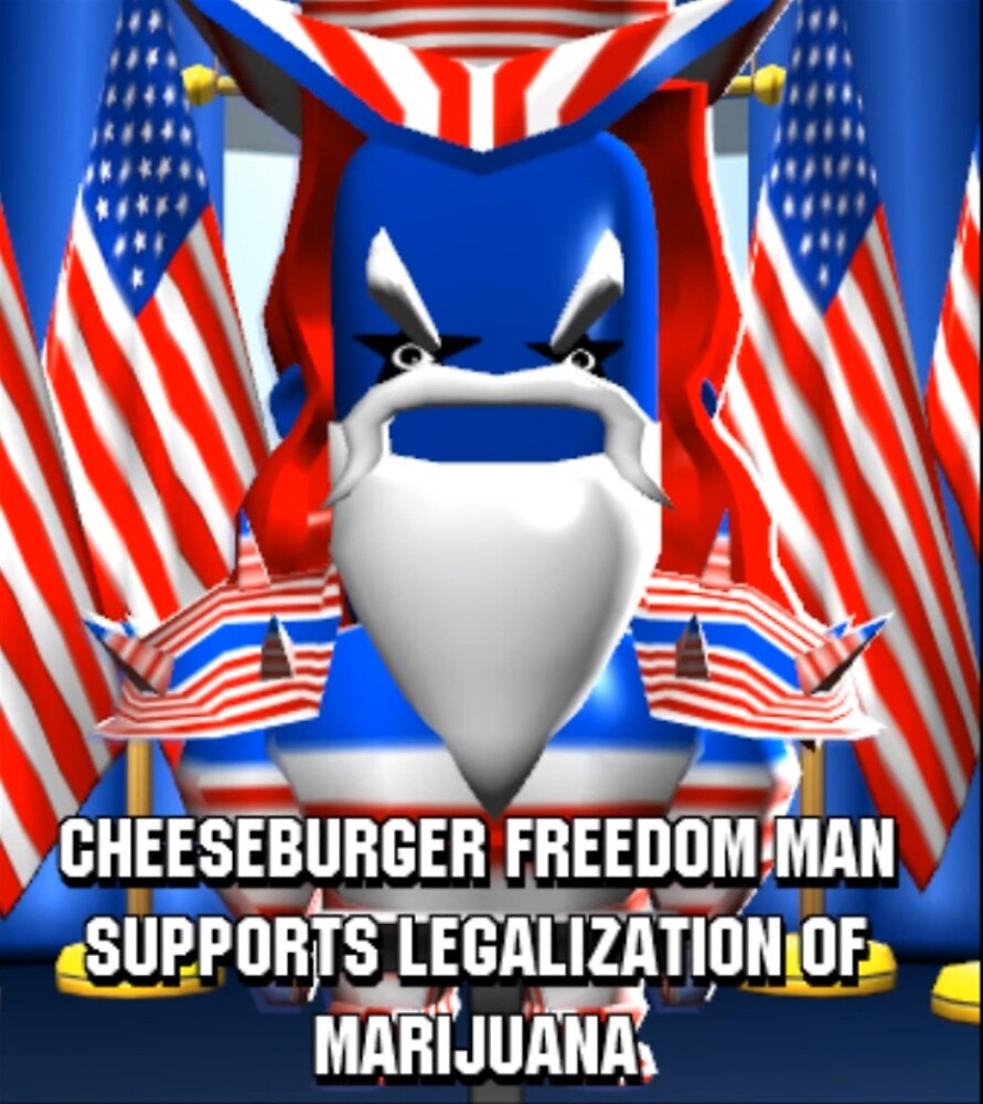 "Cheeseburger Freedom Man" by robonick882 | Redbubble
