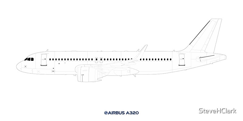 "Airbus A320 Drawing" by © Steve H Clark | Redbubble