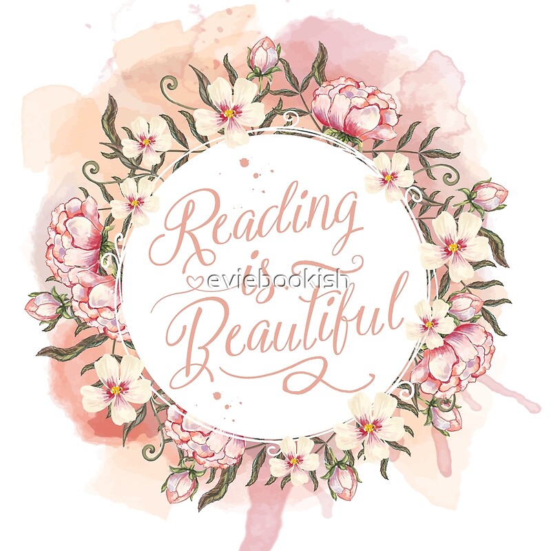 "Reading is Beautiful floral wreath" by eviebookish | Redbubble