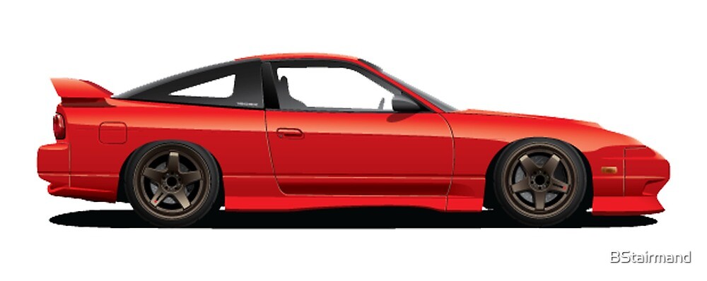 "RED 180SX STICKER AND POSTER" by BStairmand | Redbubble